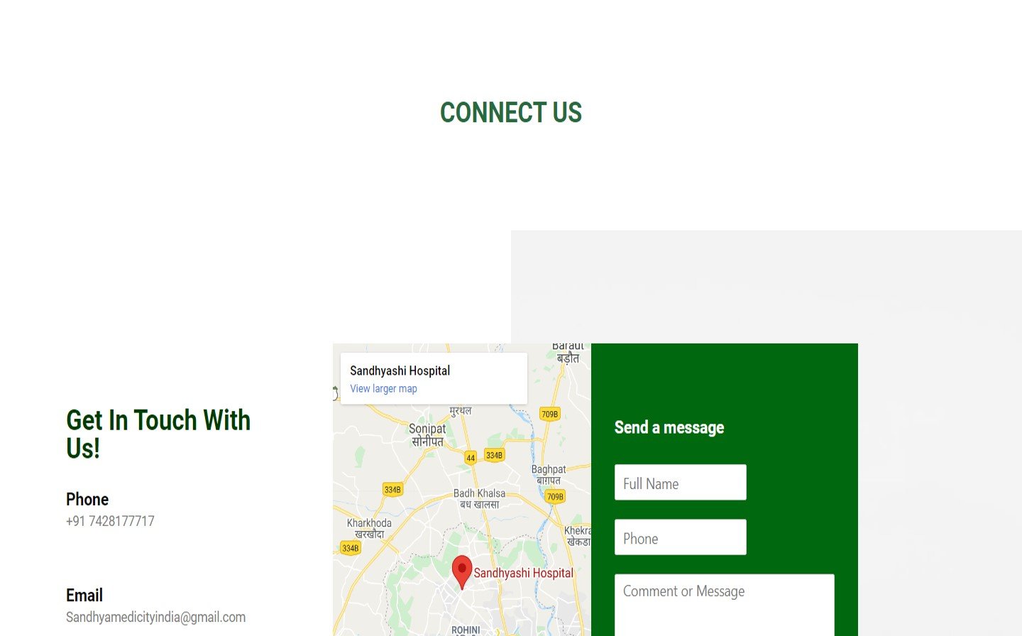 CONTACT US - Sandhya Medicity